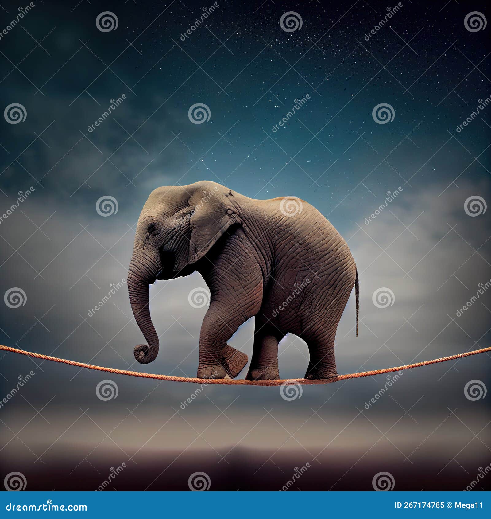 Generative AI: Elephant Swinging on a Rope in the Sky with Eyes Closed ...