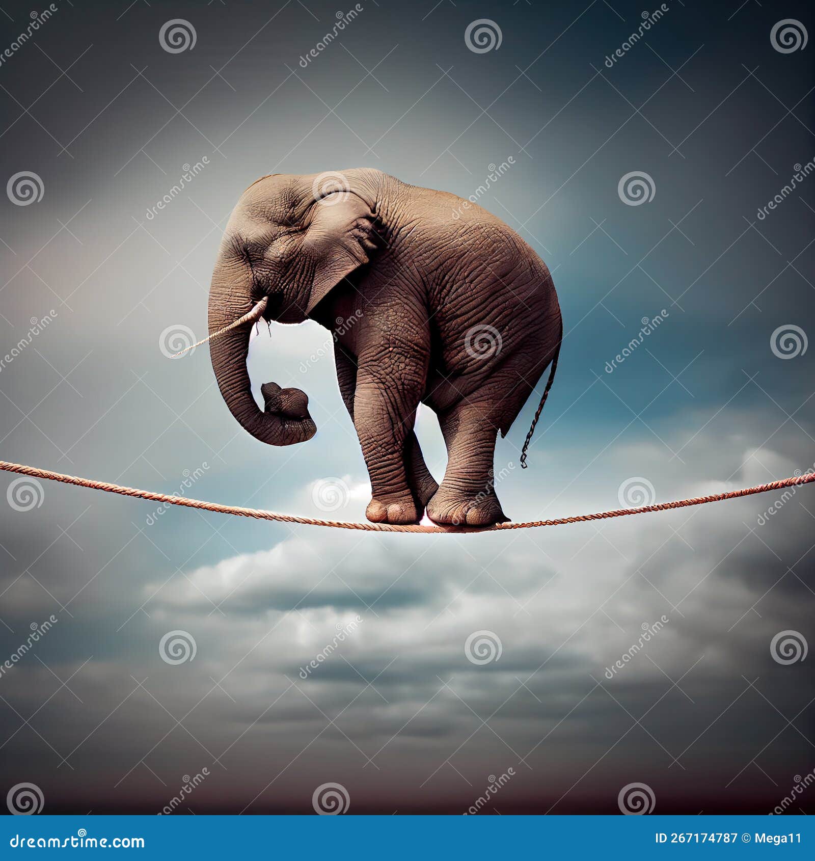 Generative AI: Elephant Swinging on a Rope in the Sky with Eyes Closed ...