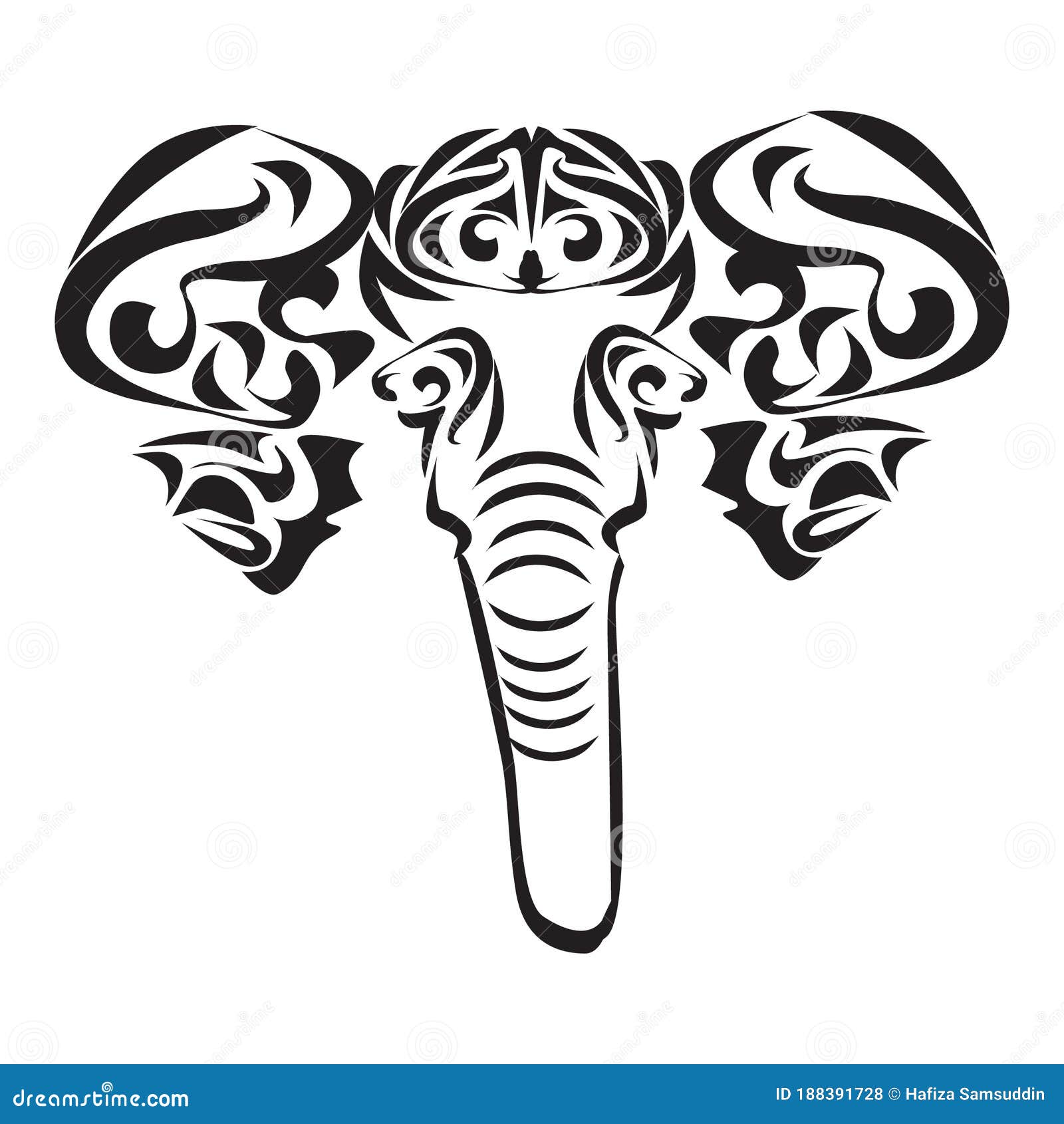 Elephant Tattoo Design. Vector Illustration Decorative Design Stock ...