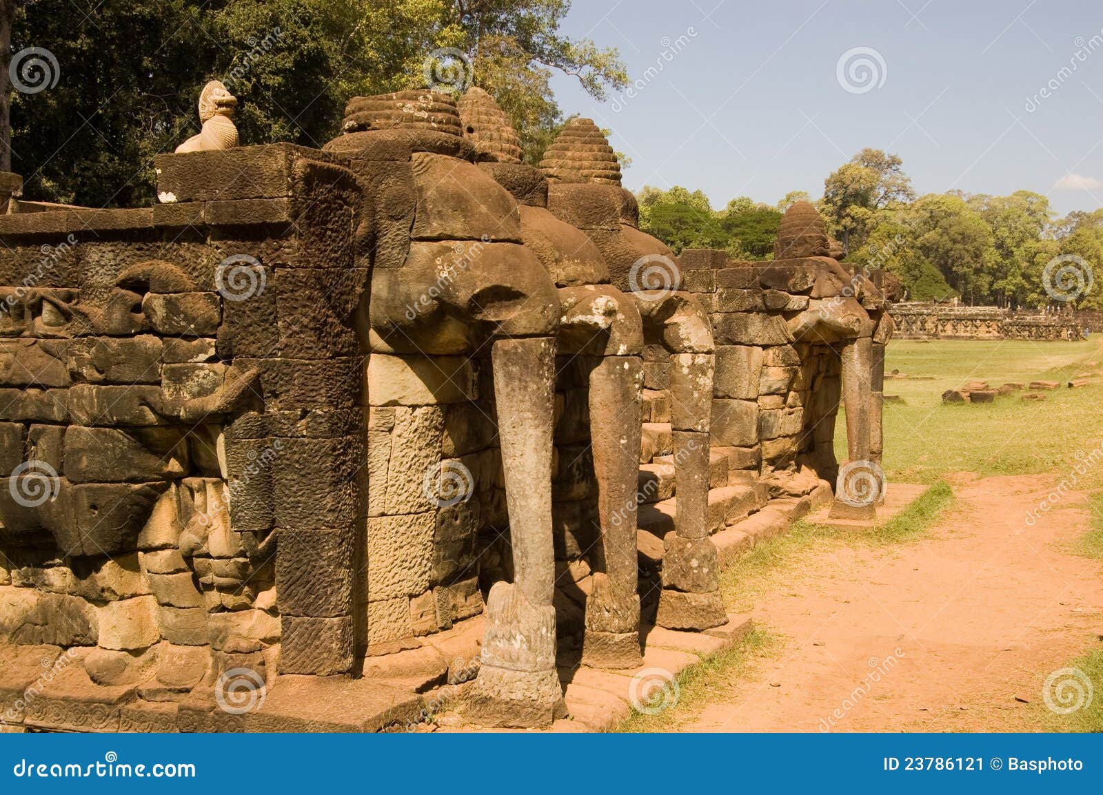 Elephant Terrace, Angkor Thom, Cambodia Stock Image - Image of heritage ...