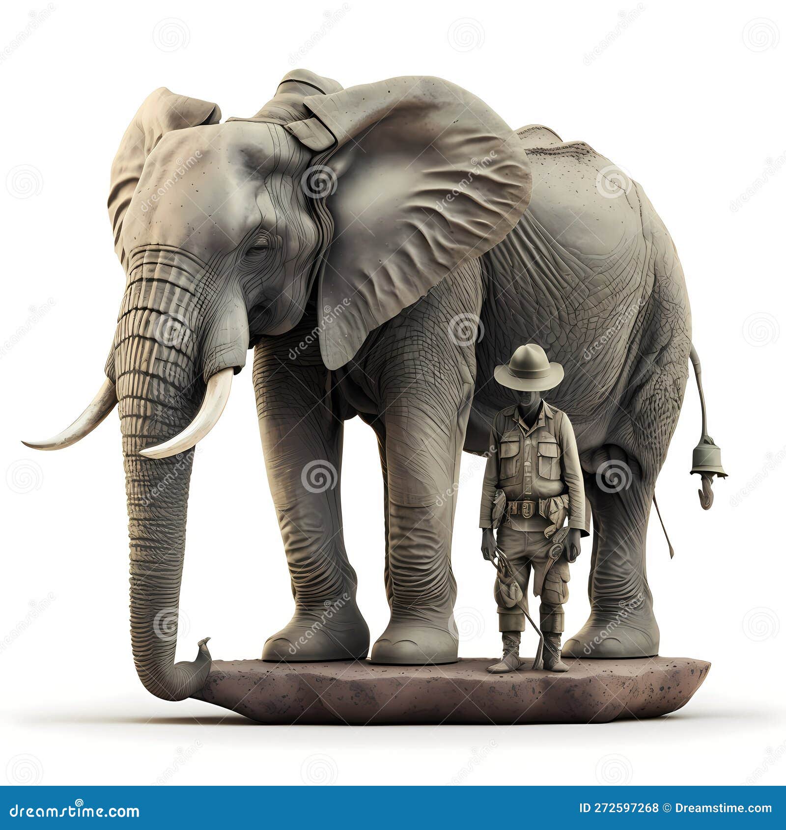 Wild Elephant Trophy. Generative AI Stock Illustration - Illustration ...
