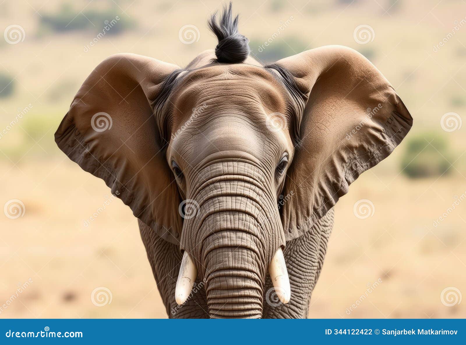 Elephant Trunk Hair Styled in a Topknot Stock Illustration ...