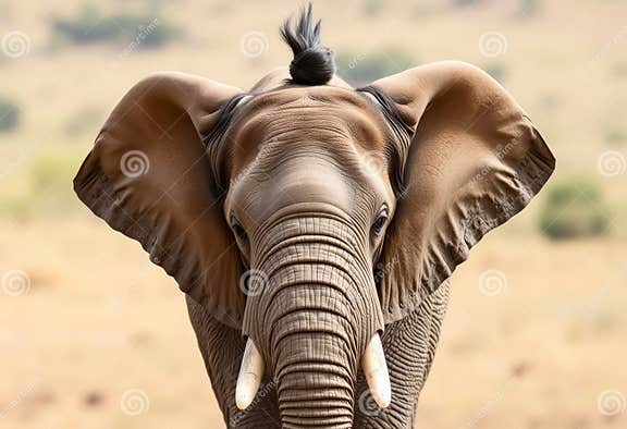 Elephant Trunk Hair Styled in a Topknot Stock Illustration ...