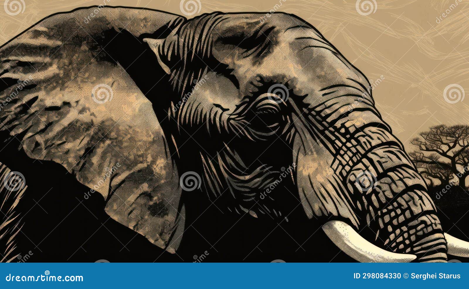 Linocut African Animals Stock Photos - Free & Royalty-Free Stock Photos ...