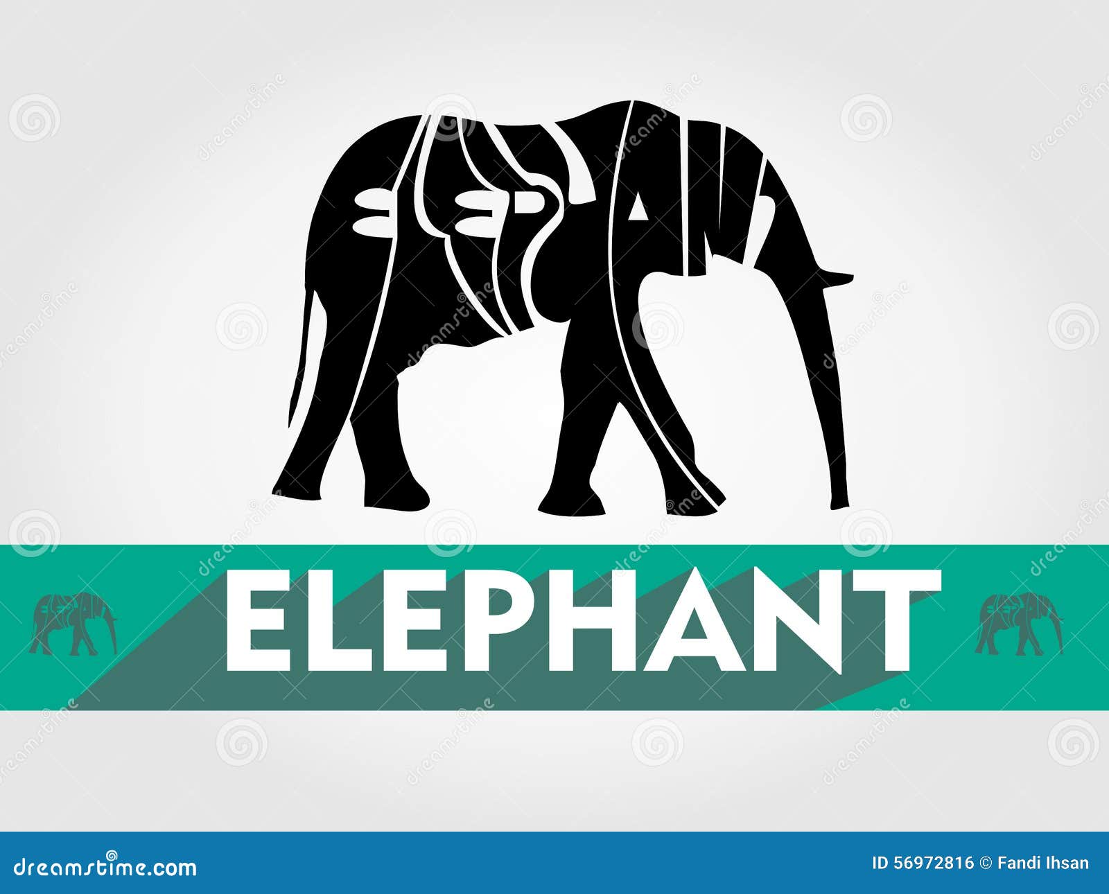 Elephant Typography, Vector Elephant Typography Stock Illustration ...