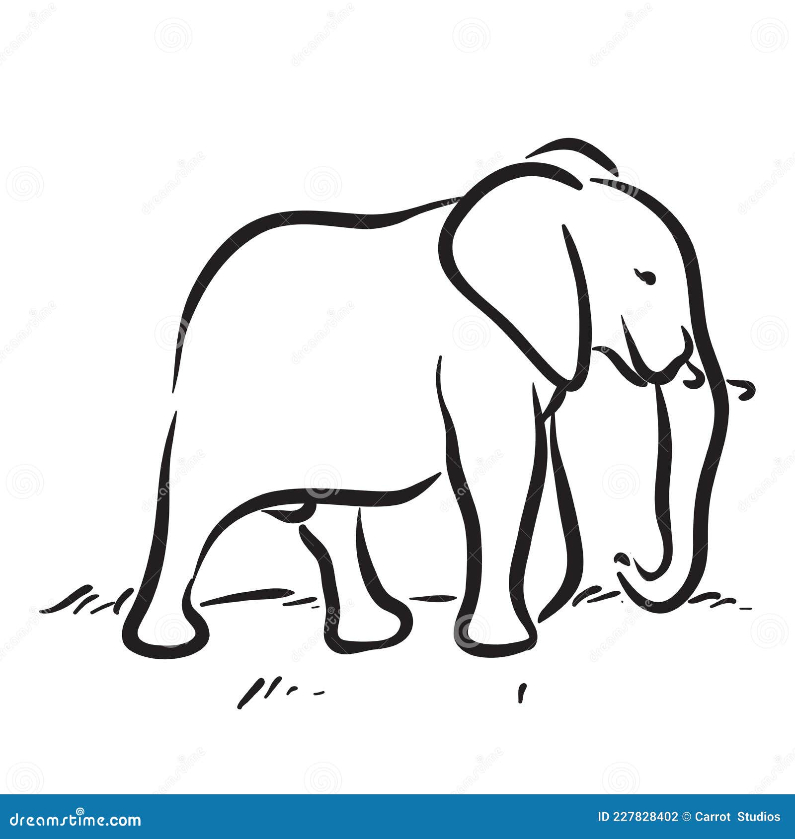 Elephant Vector Drawing stock vector. Illustration of africa - 227828402