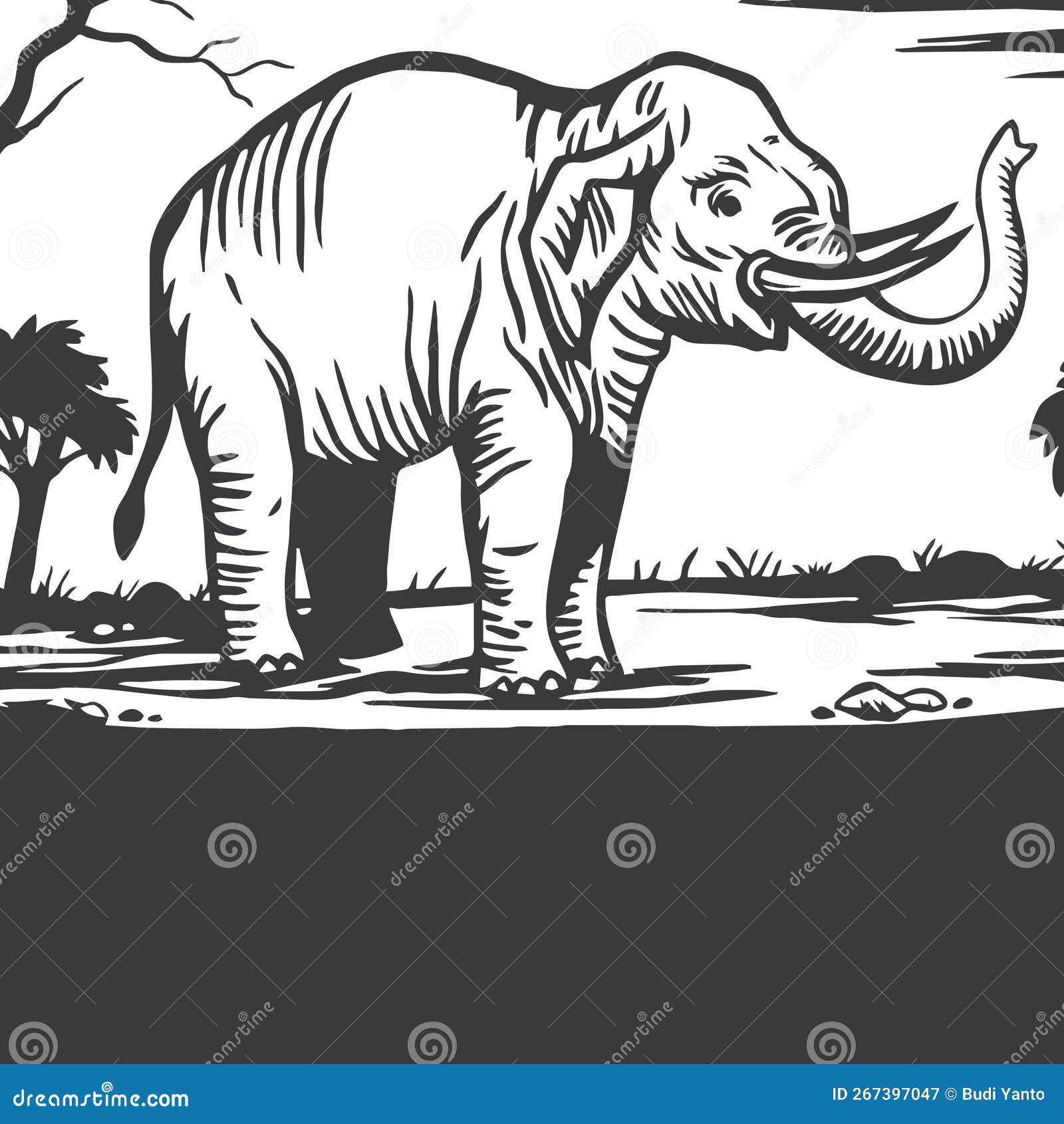 Elephant vector full body stock vector. Illustration of drawing - 267397047