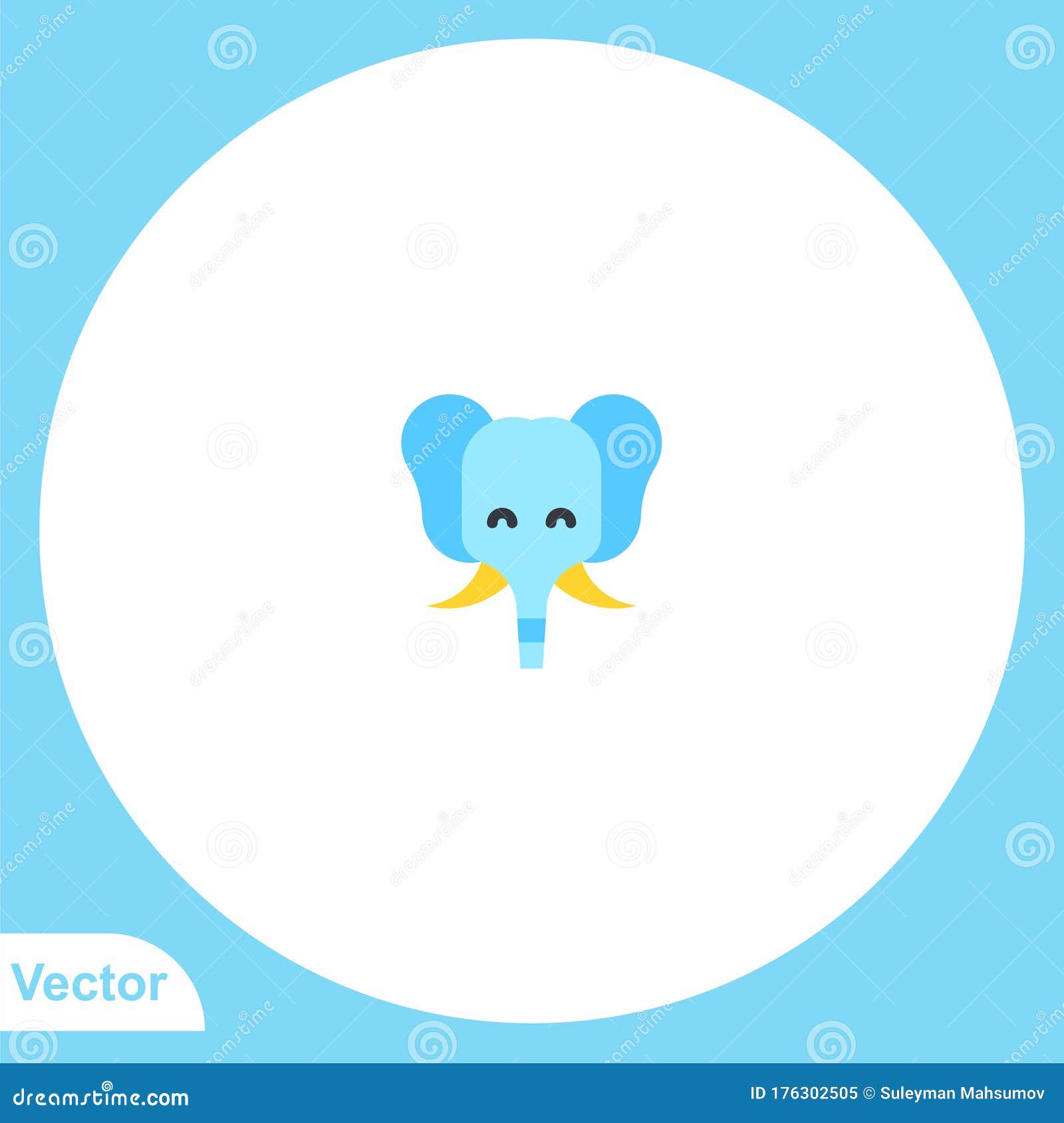 Elephant Vector Icon Sign Symbol Stock Vector - Illustration of head ...
