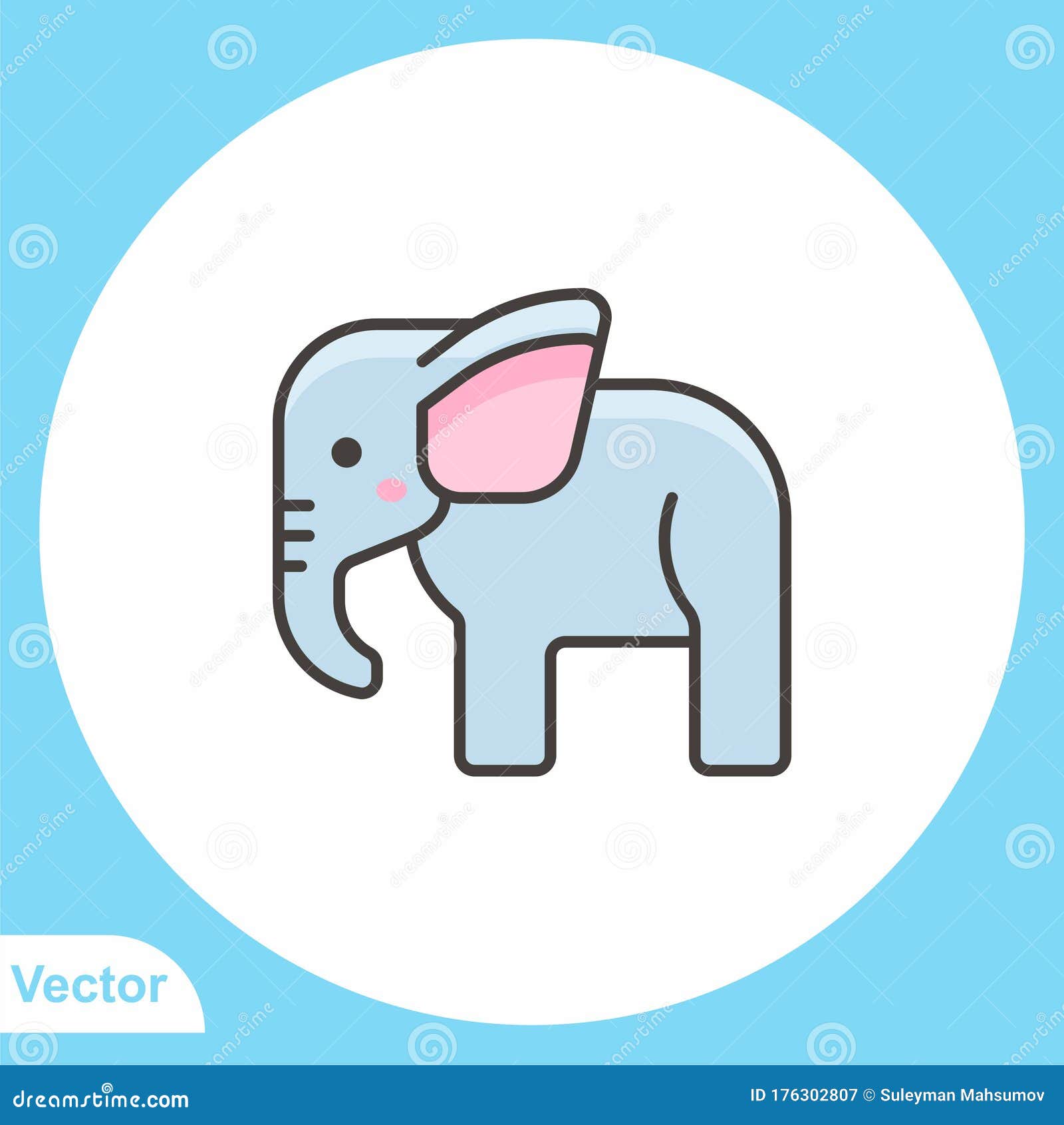 Elephant Vector Icon Sign Symbol Stock Illustration - Illustration of ...
