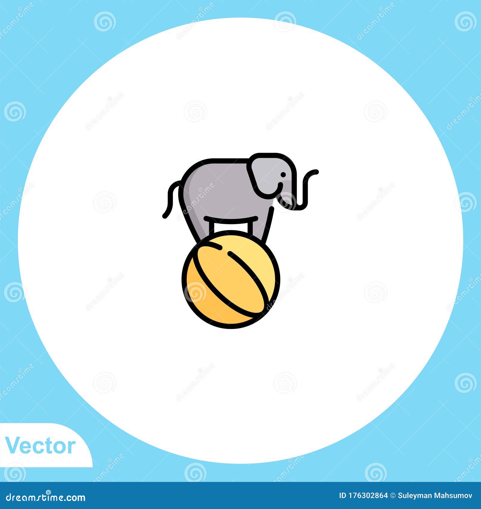 Elephant Vector Icon Sign Symbol Stock Vector - Illustration of ...