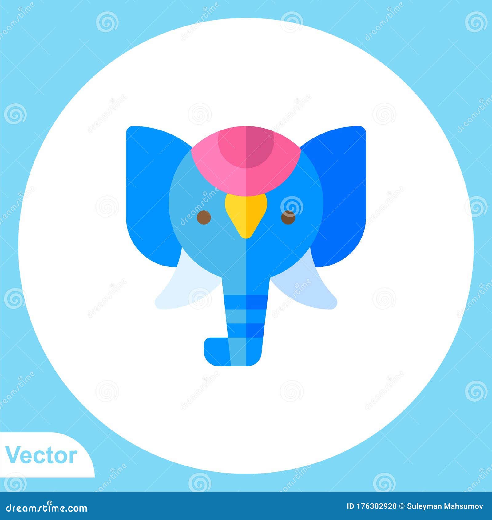 Elephant Vector Icon Sign Symbol Stock Vector - Illustration of ...