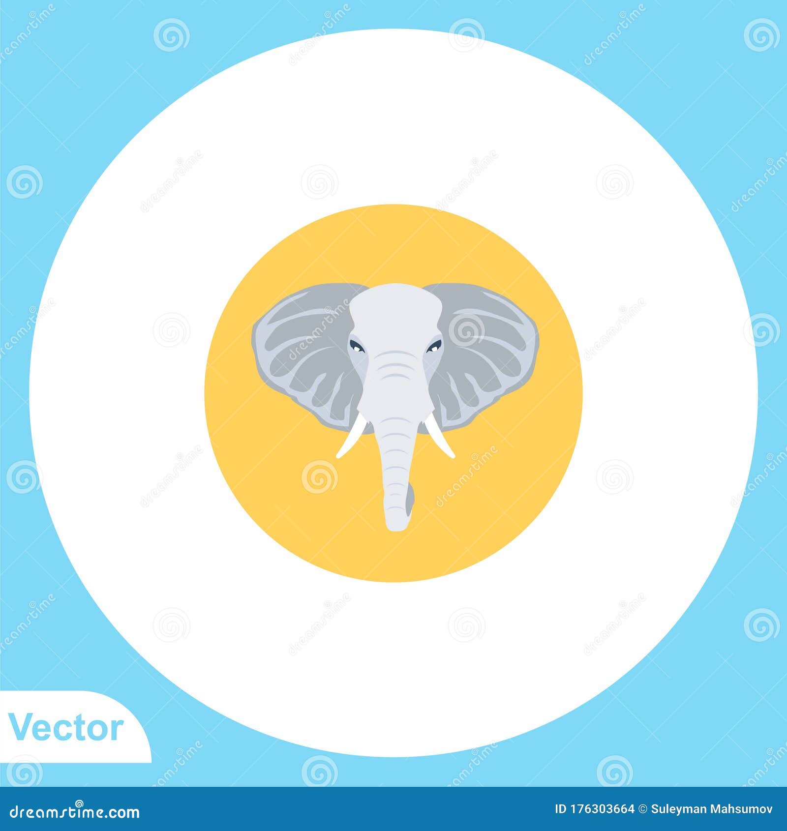 Elephant Vector Icon Sign Symbol Stock Vector - Illustration of black ...