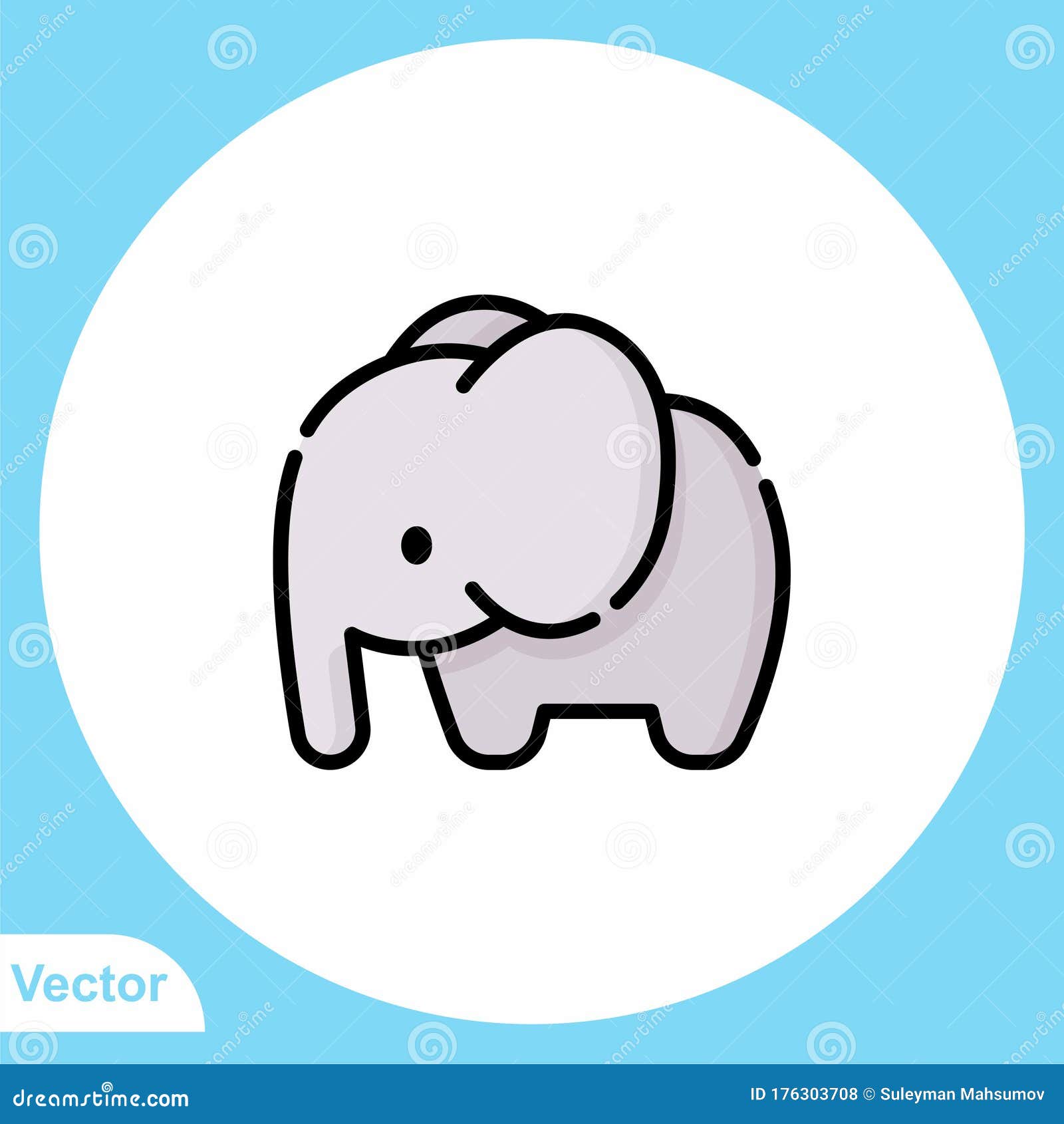 Elephant Vector Icon Sign Symbol Stock Vector - Illustration of ...
