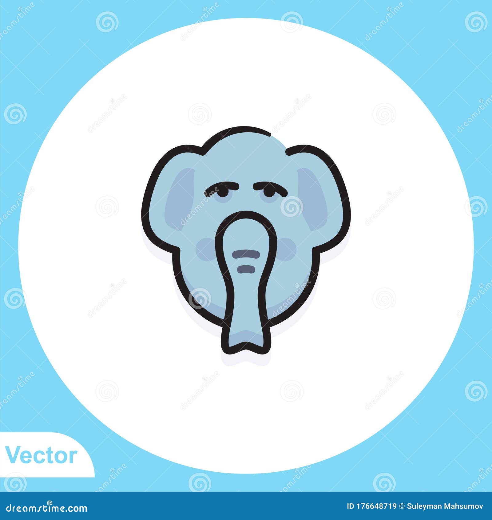 Elephant Vector Icon Sign Symbol Stock Illustration - Illustration of ...