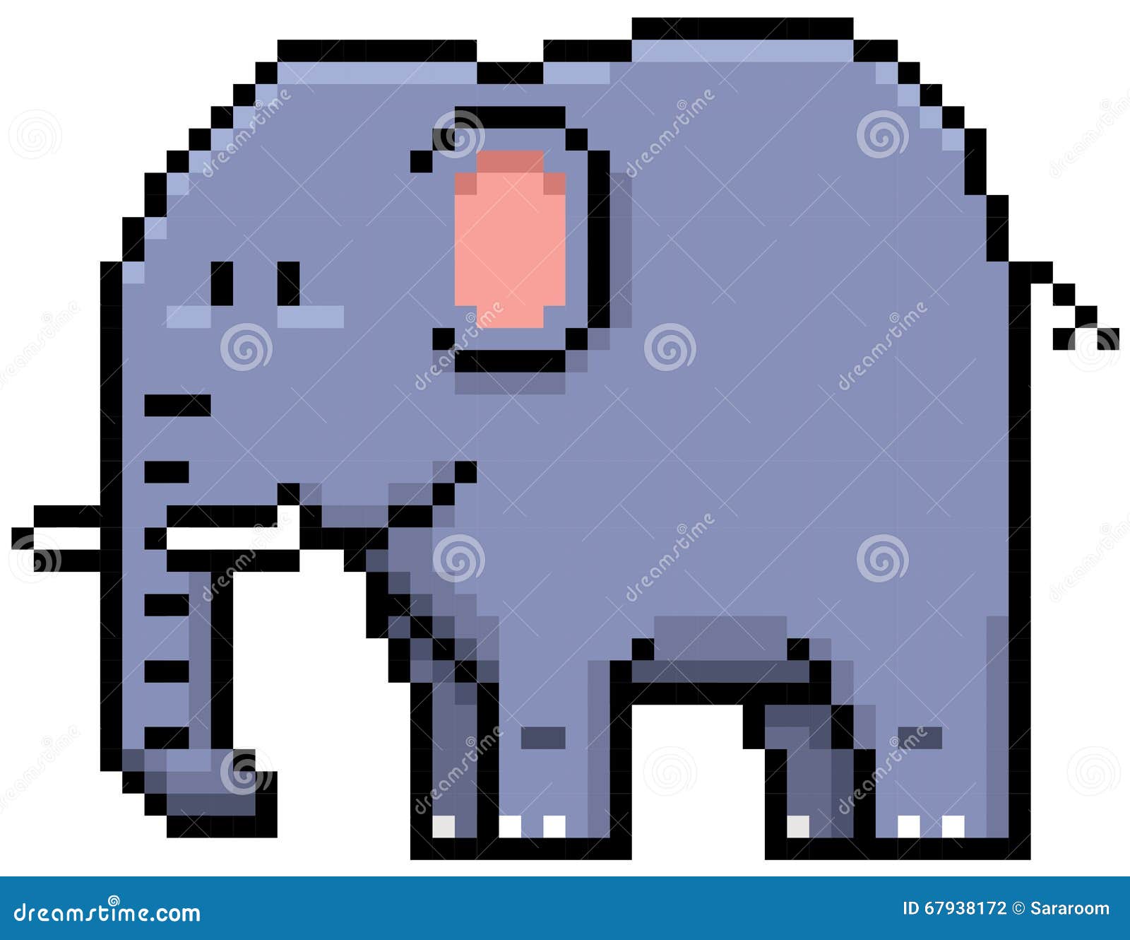 Elephant 8 Bit Pixel Art Animal Video Game Cartoon | CartoonDealer.com ...