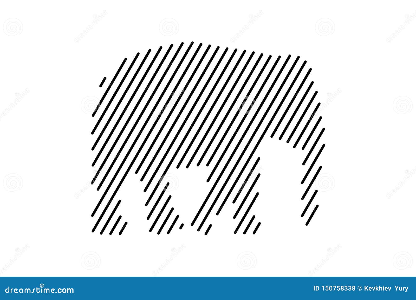 Elephant Vector Line Icon. Vector Illustration Stock Vector ...