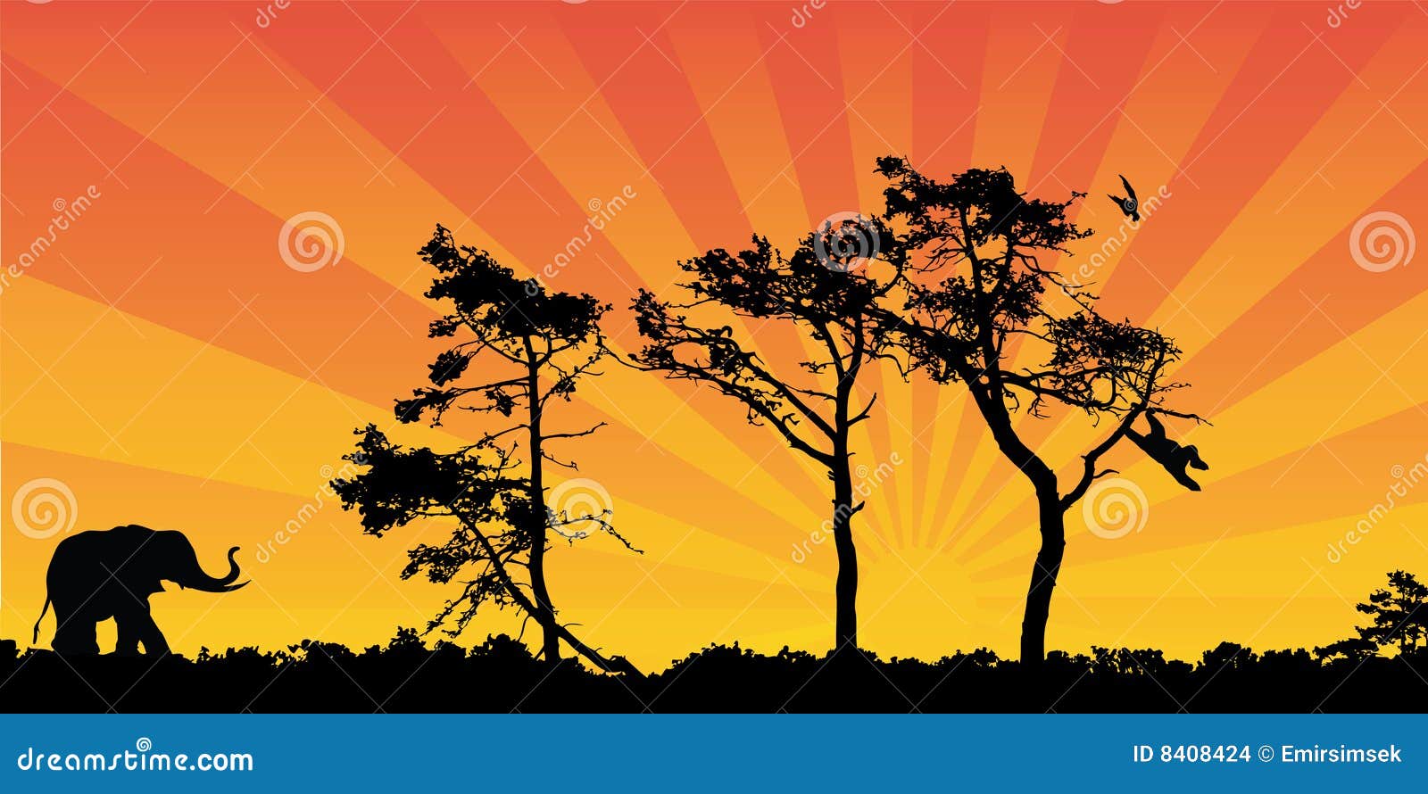Elephant walk stock vector. Illustration of wildlife, countryside - 8408424
