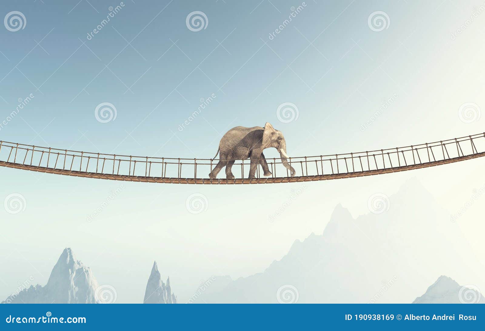 Elephant walk bridge stock illustration. Illustration of obstacle ...