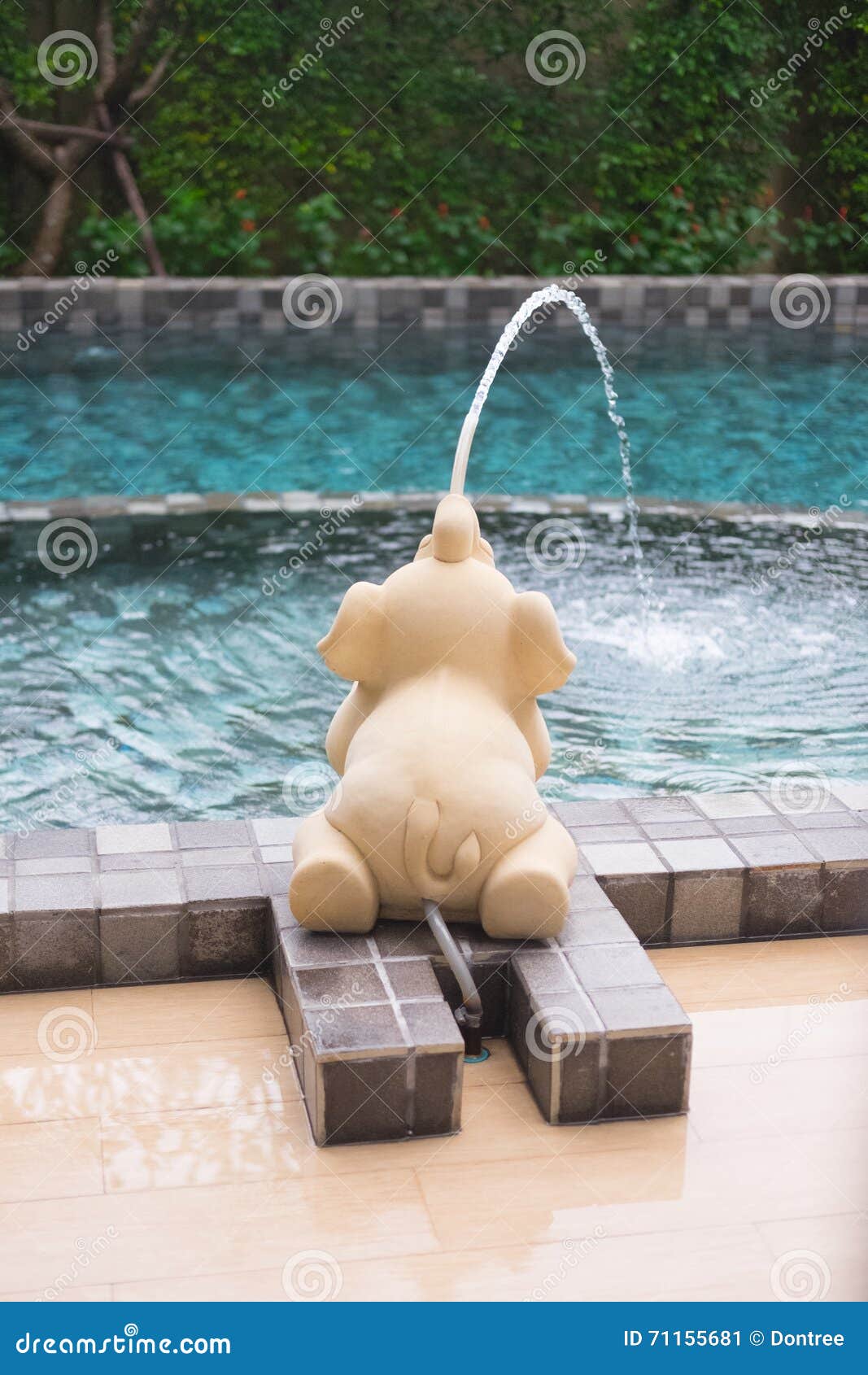 Elephant Water Feature stock image. Image of power, religious - 71155681