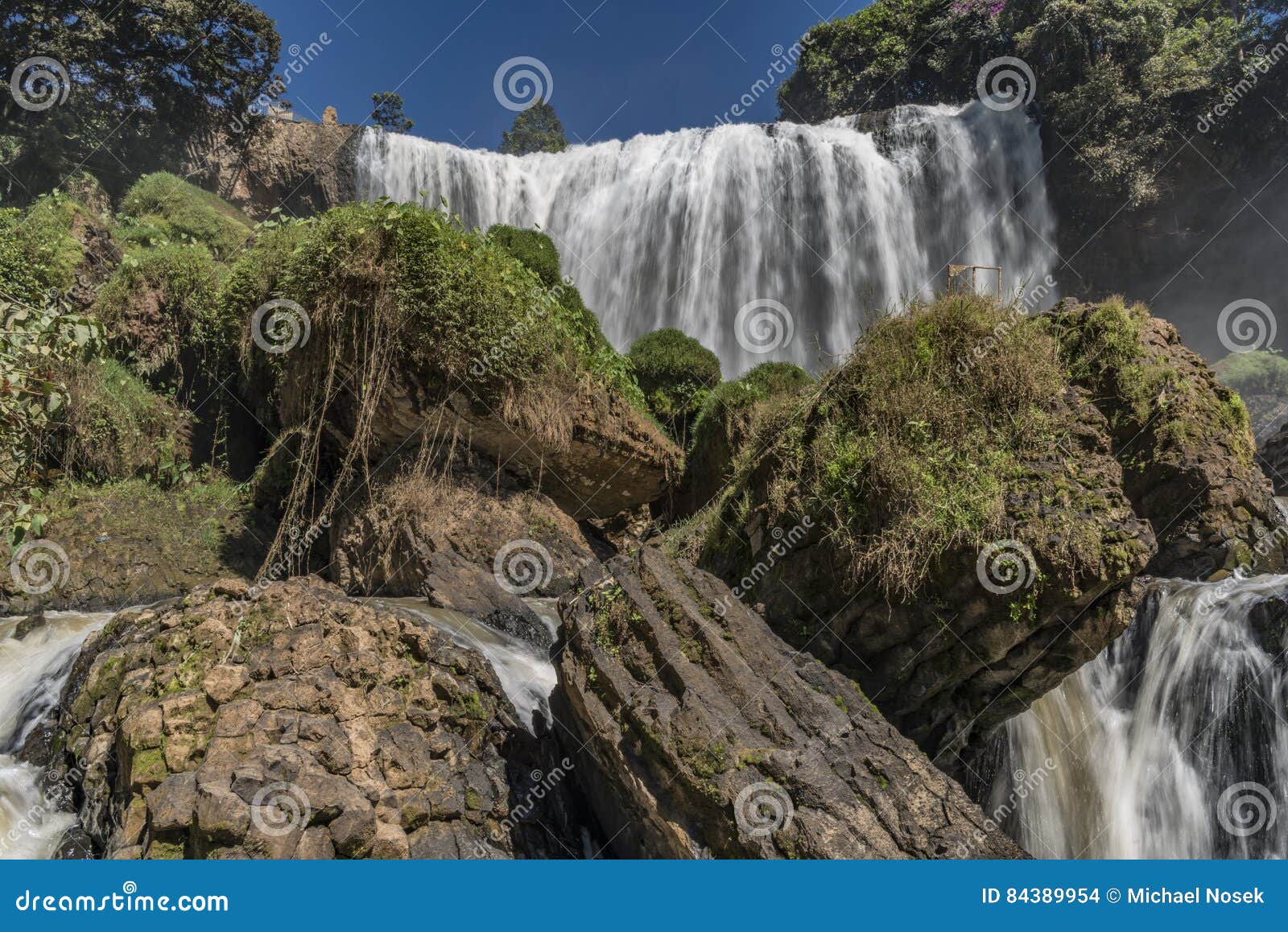 Elephant Waterfall in Nice Sunny Day Stock Photo - Image of beautiful ...