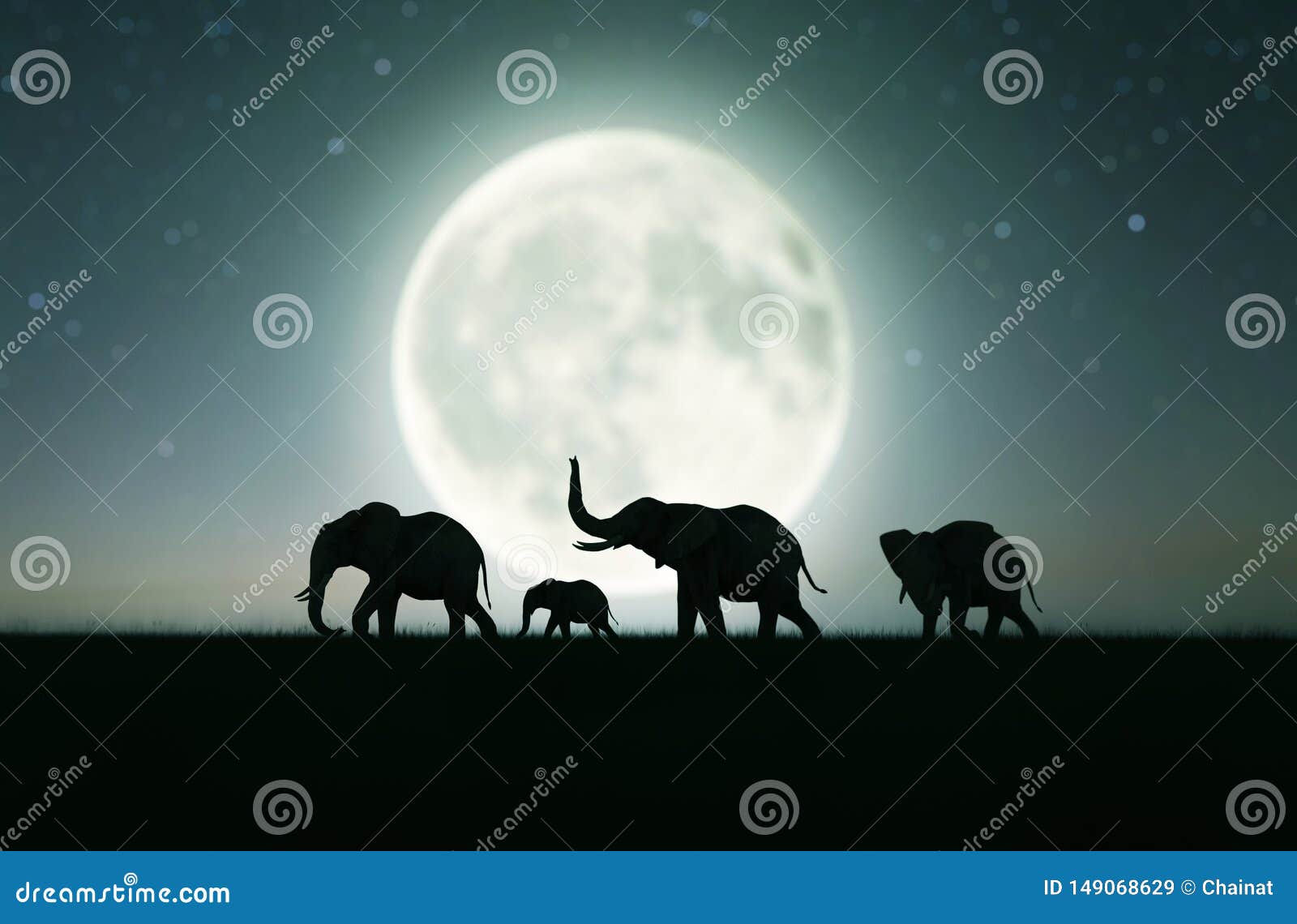 Elephants Family African Animals Line Drawing Vector | CartoonDealer ...