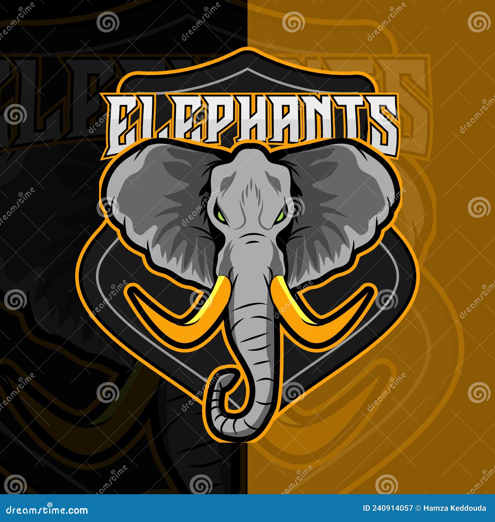 Elephants Gaming Logo Design Stock Vector - Illustration of league ...