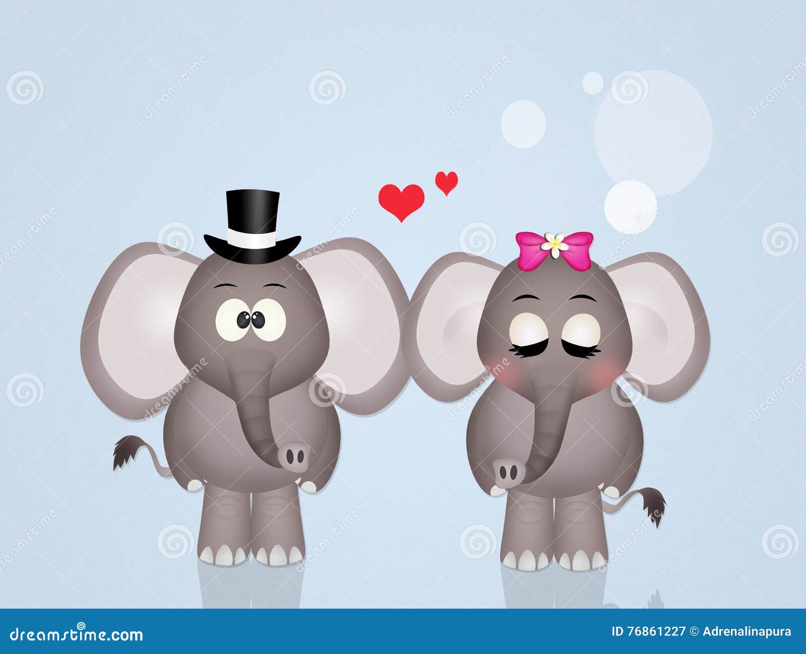 Elephants In Love Cartoon Illustration | CartoonDealer.com #48502683