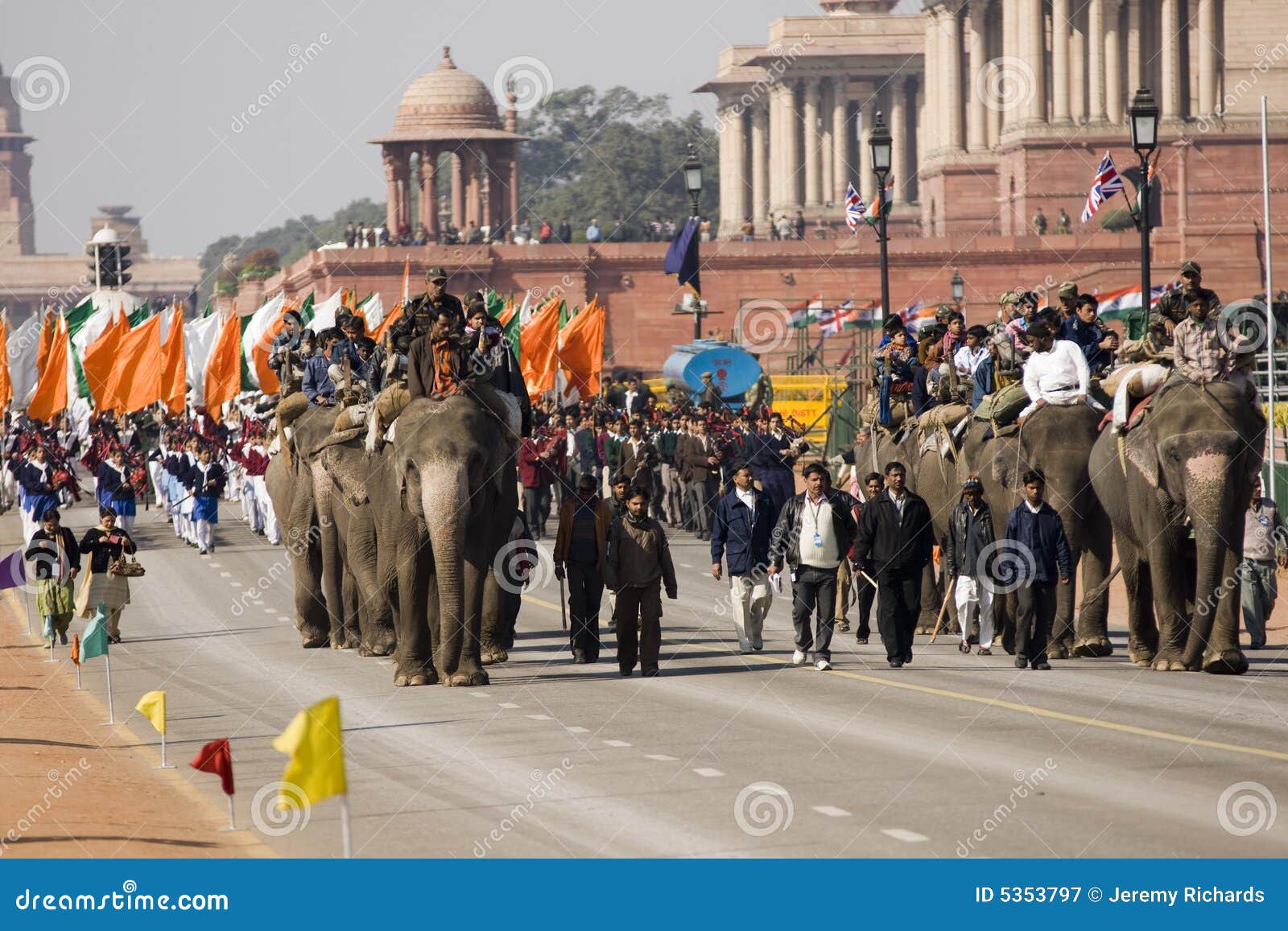 Elephants Parading through Delhi Editorial Photography - Image of march ...