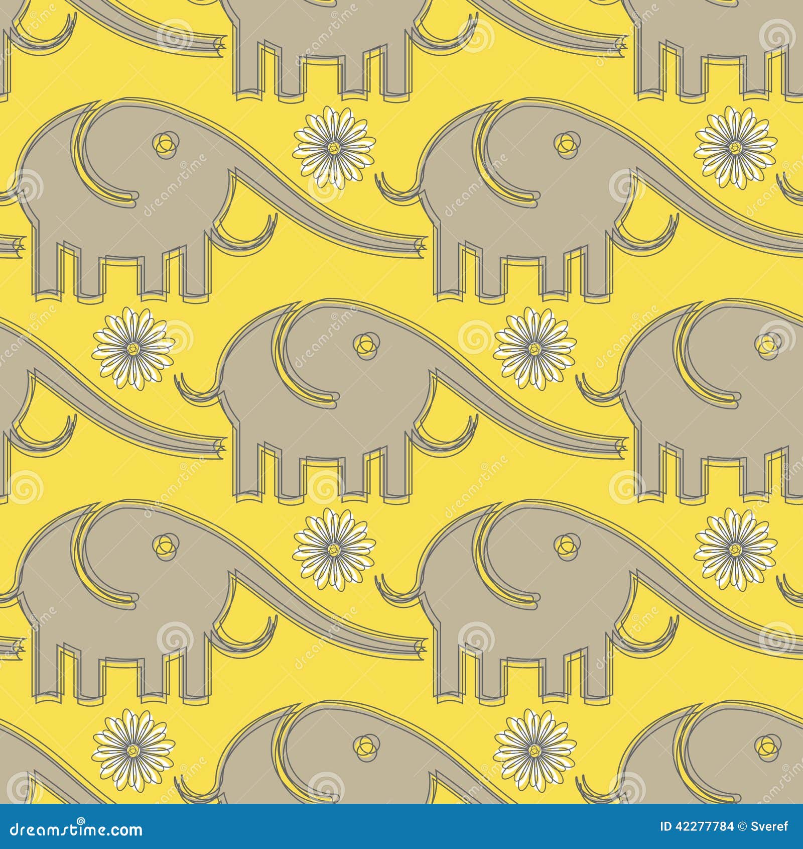 Elephants pattern stock vector. Illustration of animal - 42277784