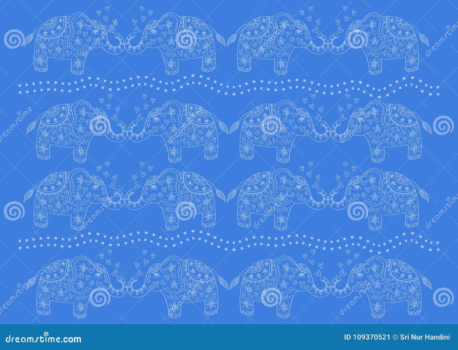 Elephants pattern stock illustration. Illustration of frame - 109370521