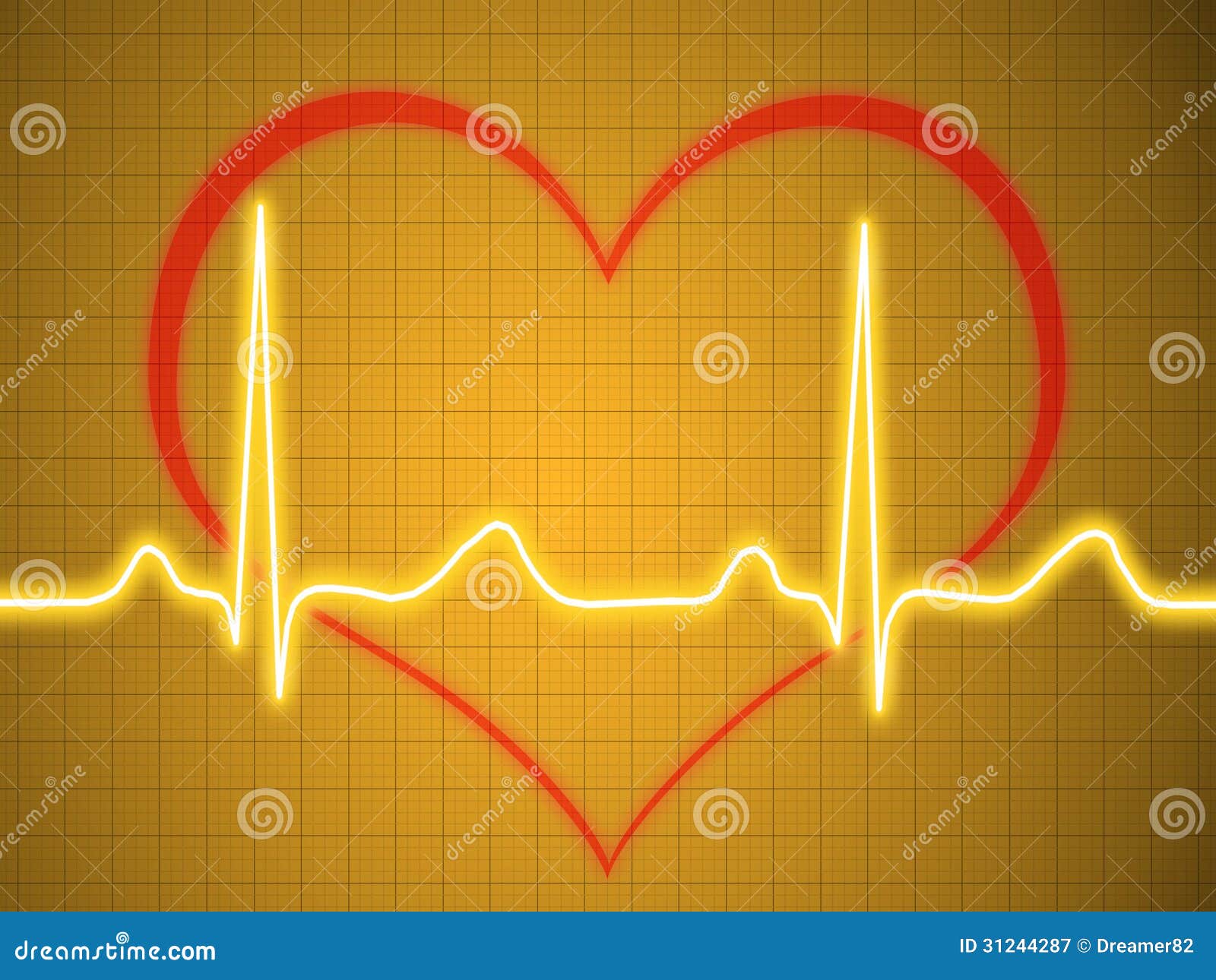 Elettrocardiogramma, Ecg, Grafico, Tracciato Di Impulso Illustrazione ...