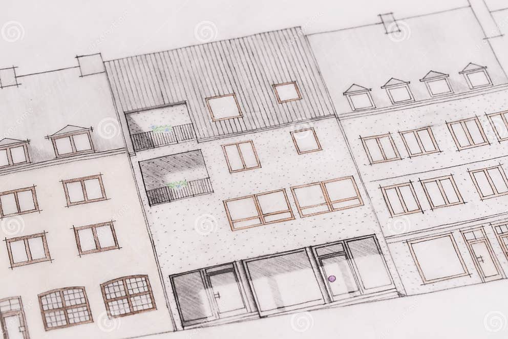 Elevação ilustração stock. Ilustração de prédio, desenhado - 86473528