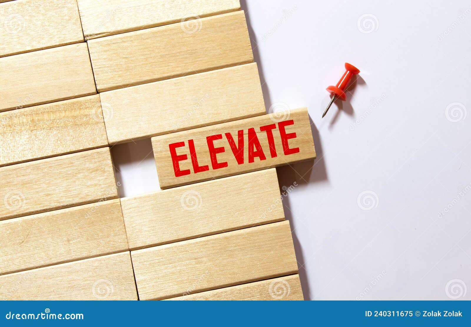 Elevate Word Written on Wood Block, Concept Stock Image - Image of ...
