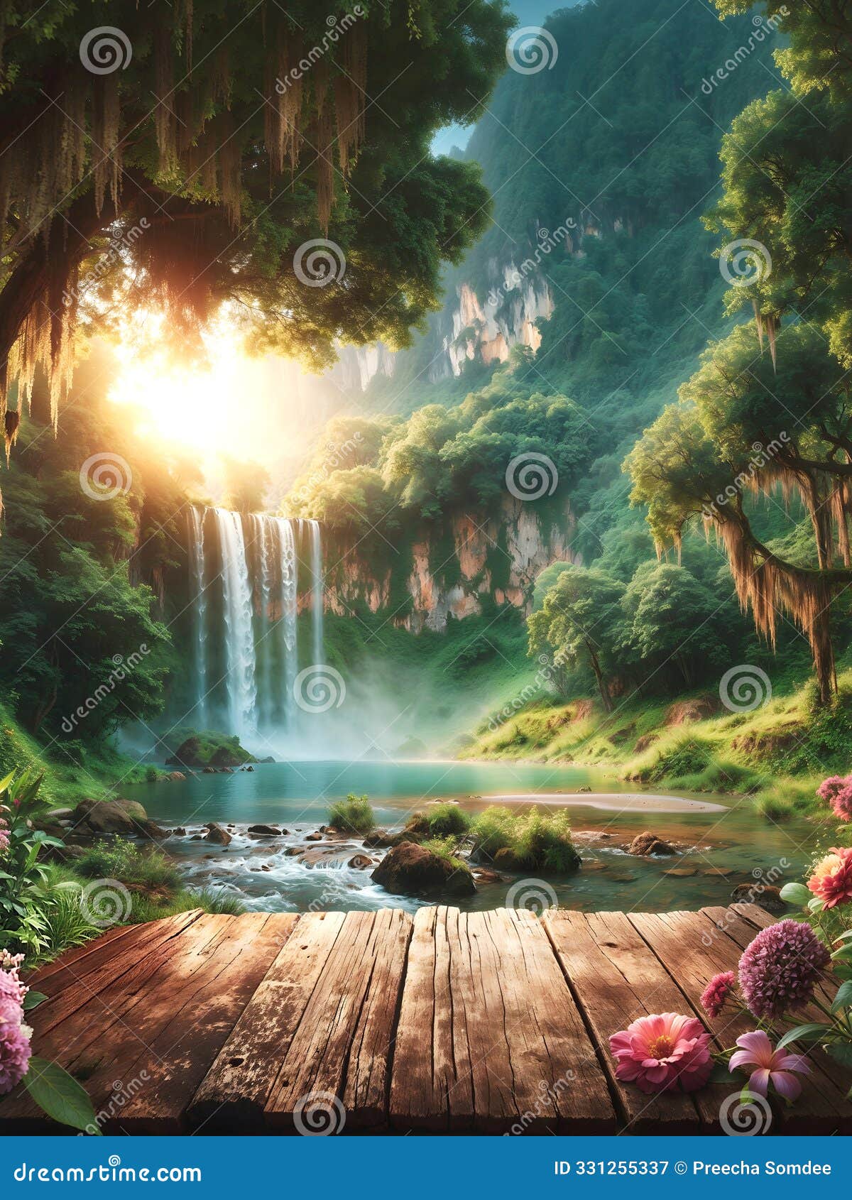 Elevate Your Brand with a Waterfall Product Display Stock Illustration ...