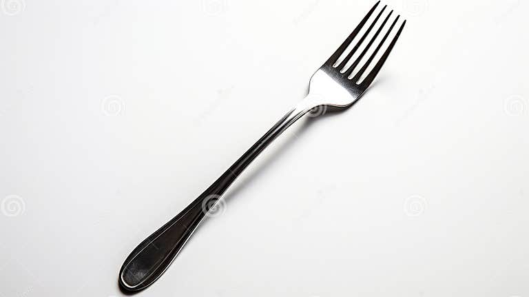 Stainless Steel Fork on White Background - Modern Cutlery Photography ...