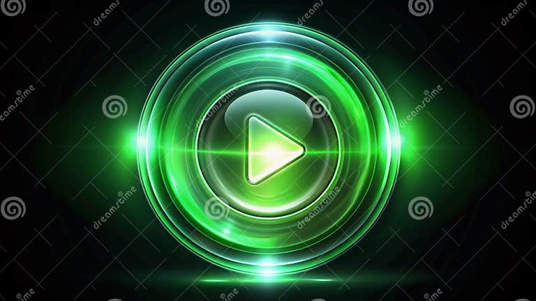 Dynamic Green Play Button with Long Exposure Effect: a Modern ...