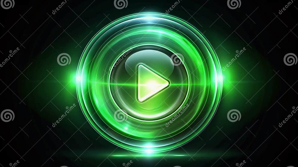 Dynamic Green Play Button with Long Exposure Effect: a Modern ...