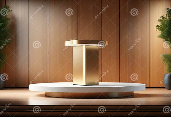 Elevate Your Presentation with a Sleek 3D Podium Platform Stock ...
