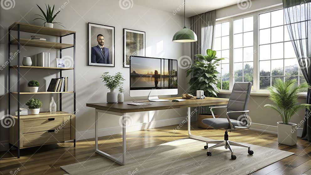 Elevate Your Remote Work Study Experience a Modern Home Office Designed for Seamless Online ...