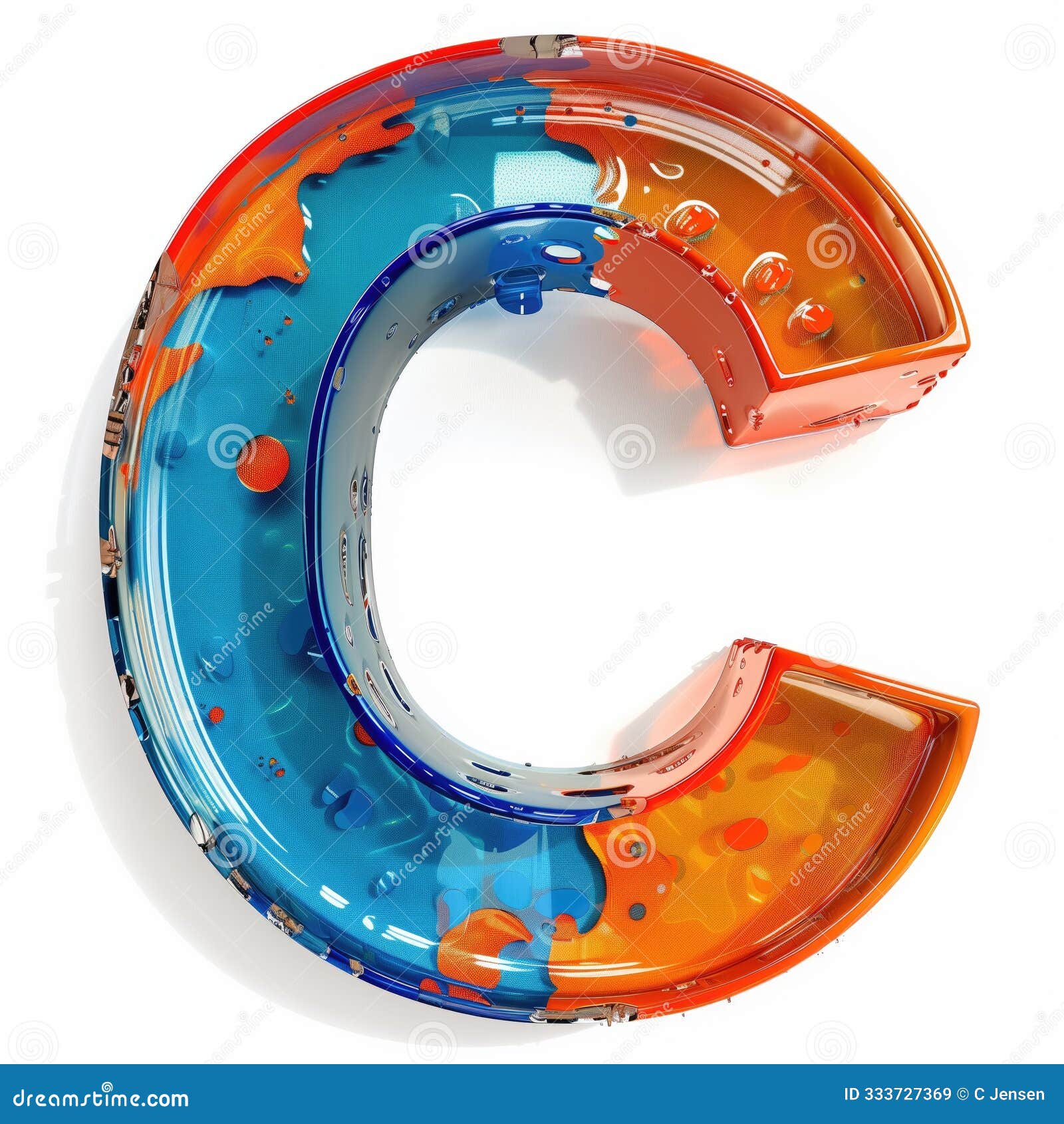 Alphabet Letter C Typography Drawing, English ABCs Ornate Design ...