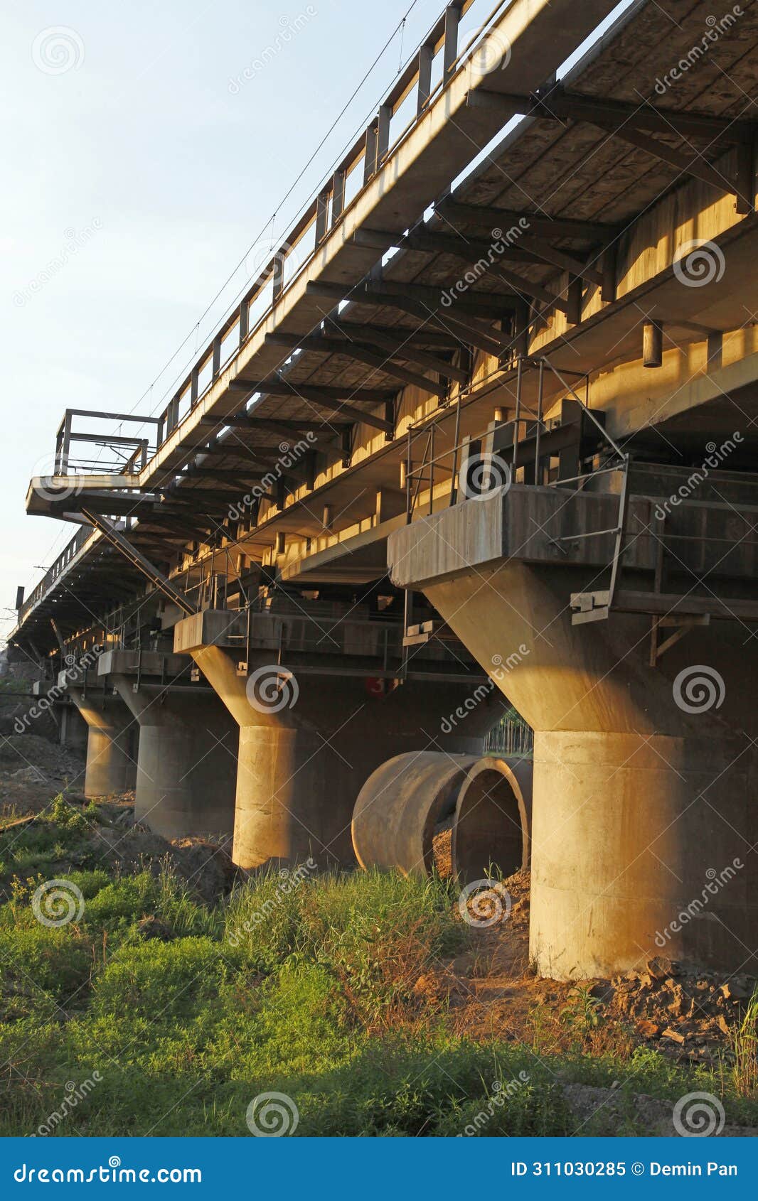 Elevated Bridge Concrete Structure Stock Image - Image of equipment ...