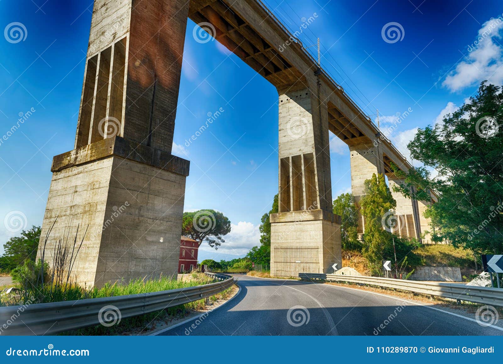 Elevated Bridge Overpass from Countryside Road Stock Photo - Image of ...