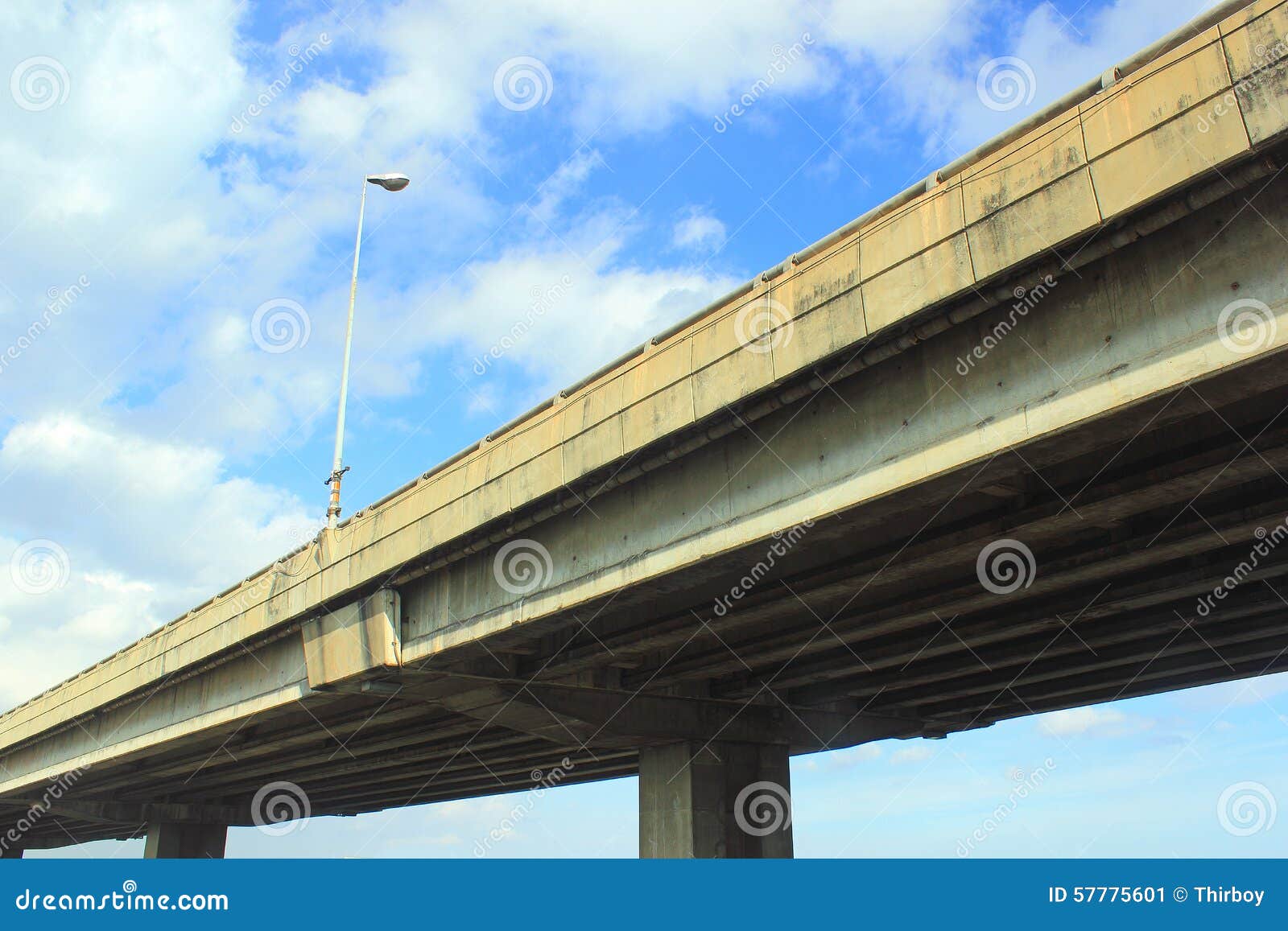 Elevated Bridge with Single Street Light Stock Image - Image of pylon ...