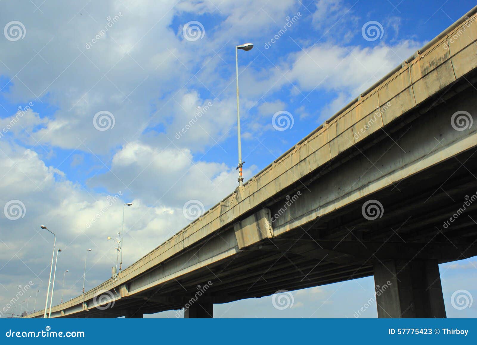 Elevated Bridge with Street Light Stock Image - Image of cloud, highway ...