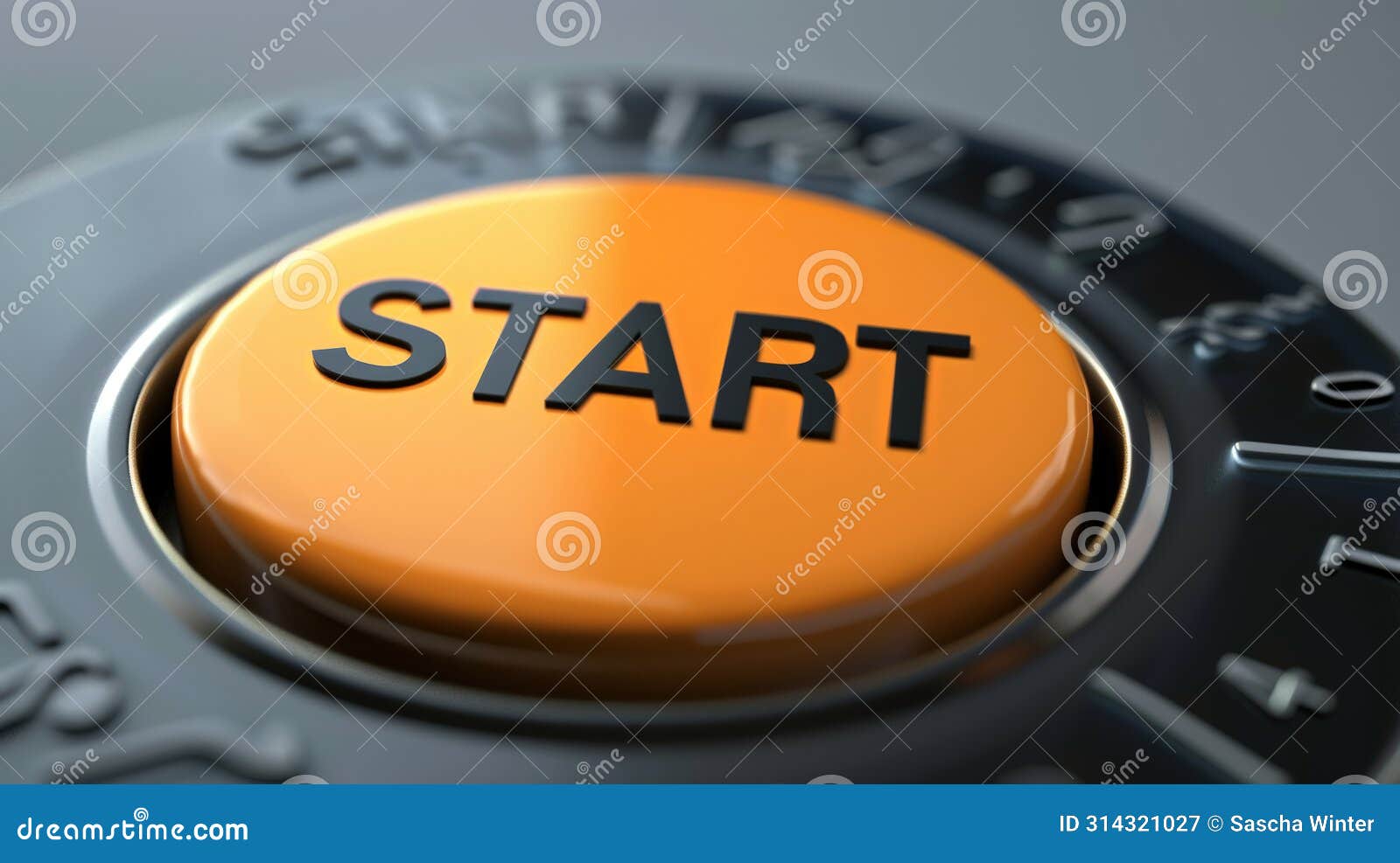 Elevated Commencement: 3D START Button Stock Image - Image of access ...
