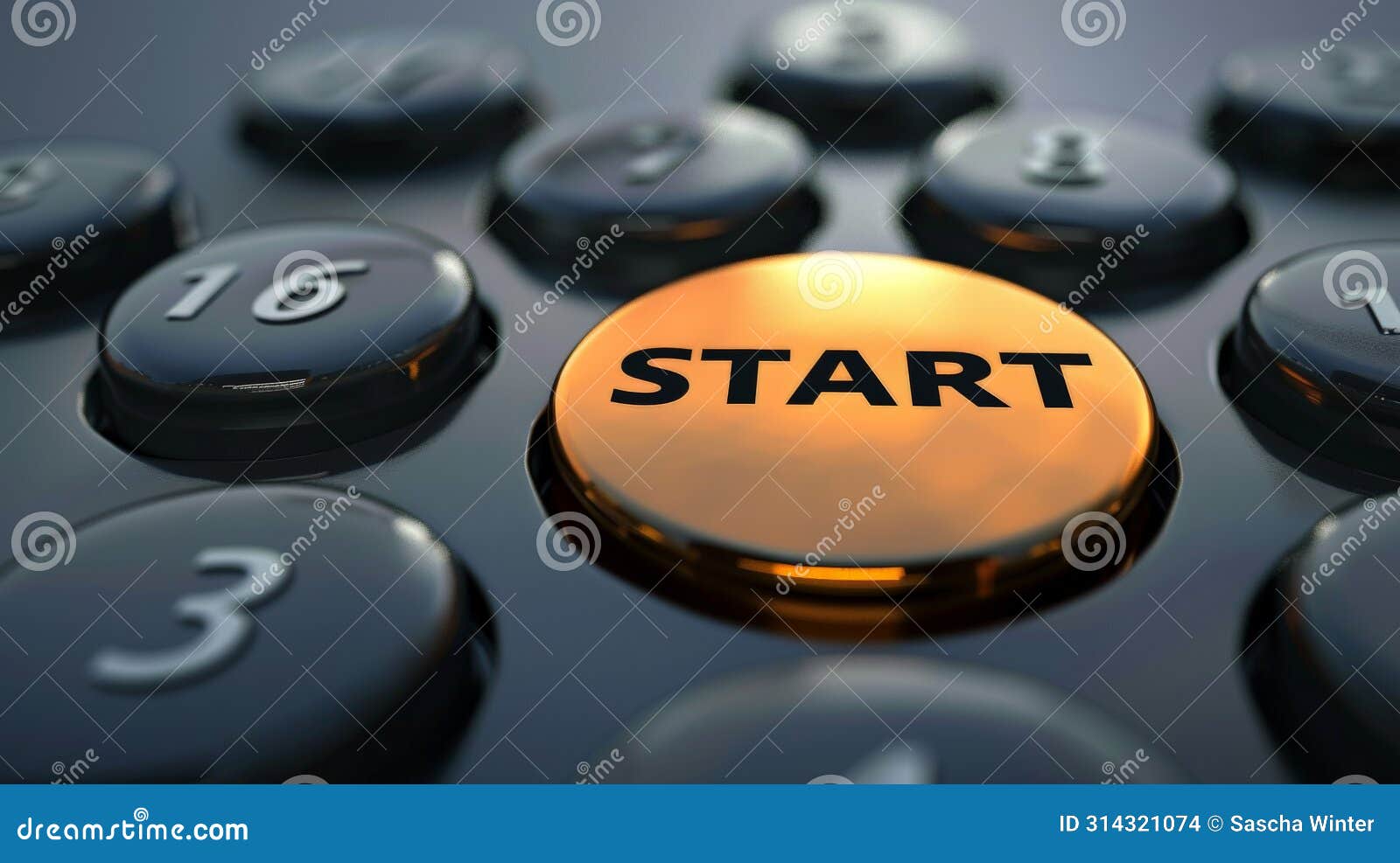 Elevated Commencement: 3D START Button Stock Photo - Image of ...