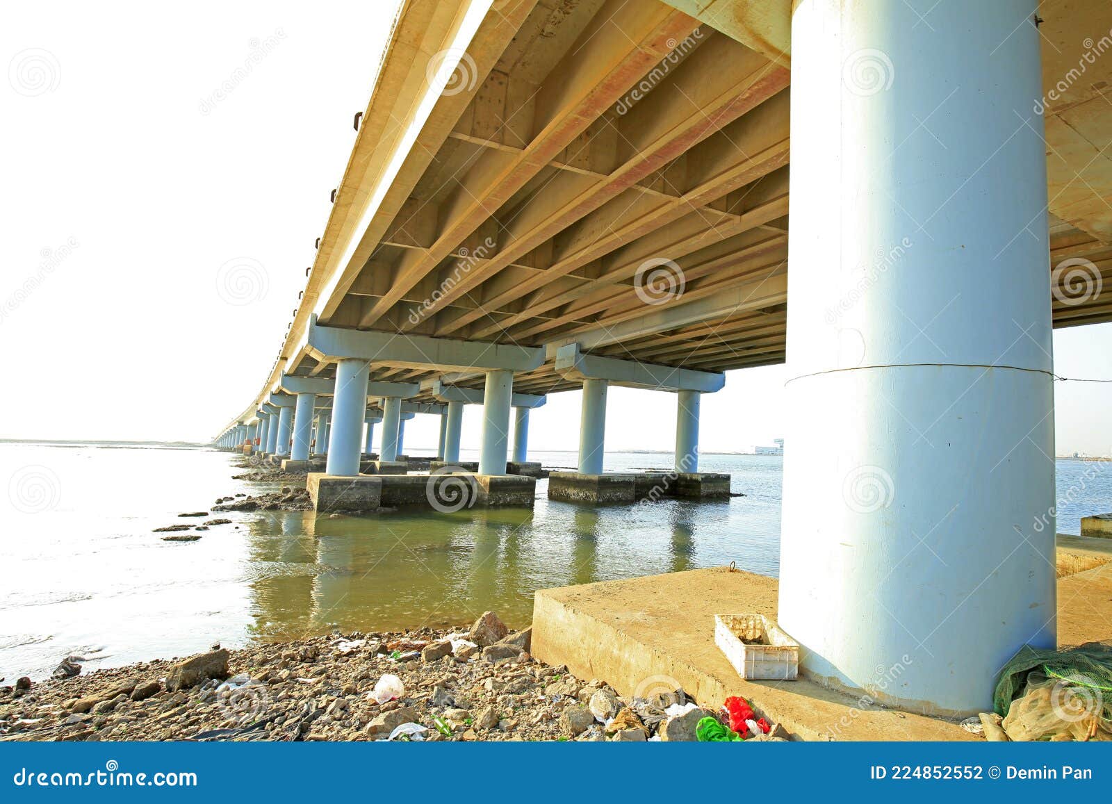 Elevated Concrete Bridge Structure Stock Photo - Image of construction ...