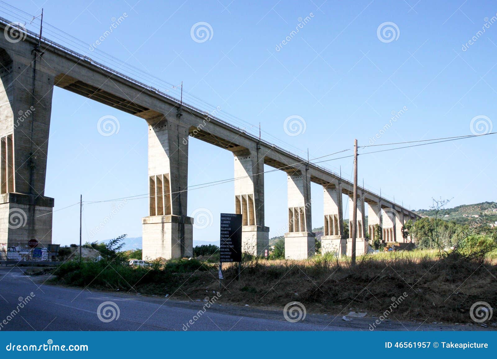 Elevated Concrete Train Bridge Stock Image - Image of transportation ...