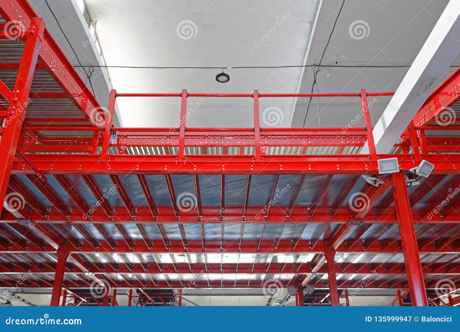 Elevated Conveyor Factory stock image. Image of transport - 135999947