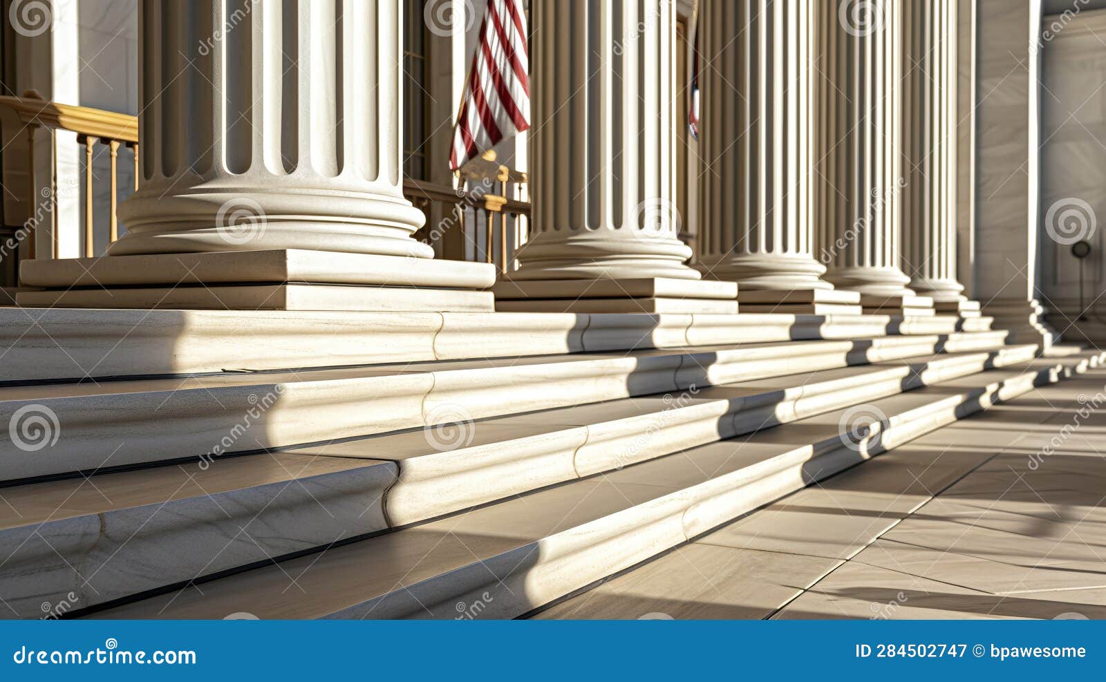 Elevated Elegance: Pillars and Entrance Steps To a Courthouse Building ...